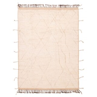 ECARPETGALLERY Hand-knotted Pak Finest Marrakesh Cream Wool Rug - 7'3 x ...
