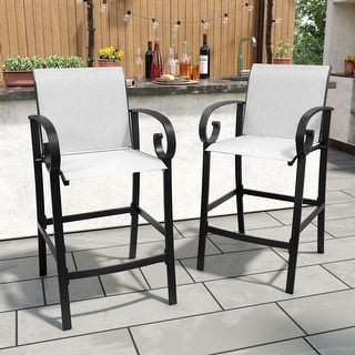 Outdoor Bar Stools Patio Barstools All-Weather Bar Chairs Aluminum ...