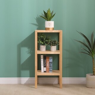 3-Tier Birch Shelf, Narrow Shelving Unit, Multifunctional Storage Rack ...