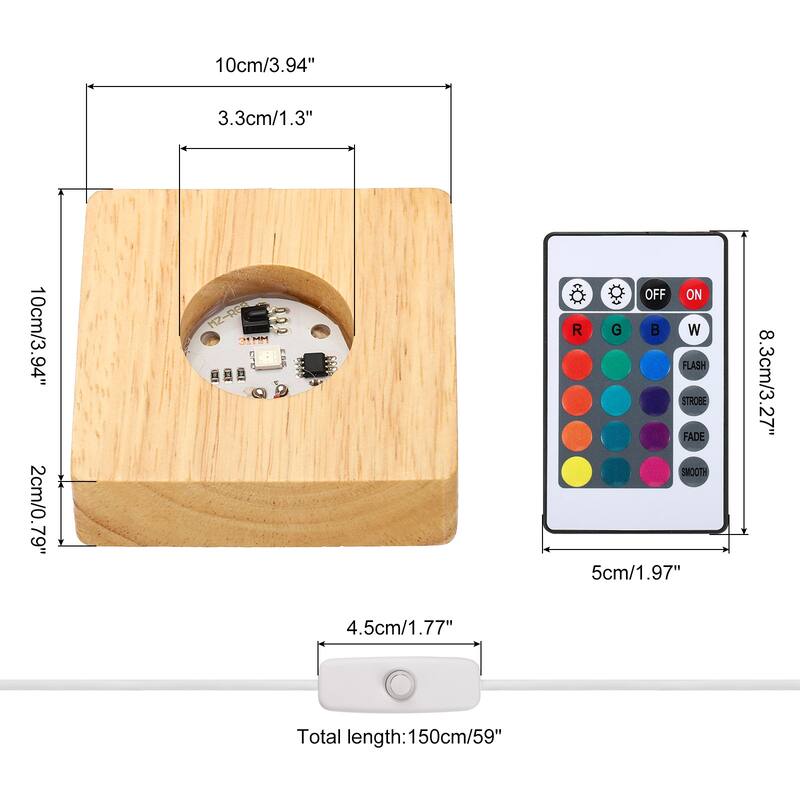 Wooden Light Stand Base LED Light Display Base for Tower 3D Laser 6Pcs ...