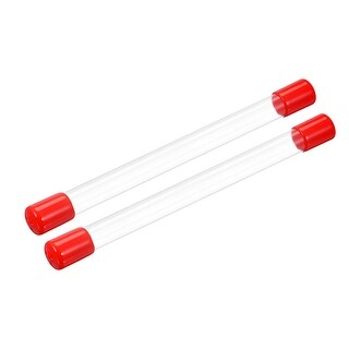Clear Rigid Tube Plastic Tubing with Red Cap 14mmx15mm/0.55"x0.6", 2 ...