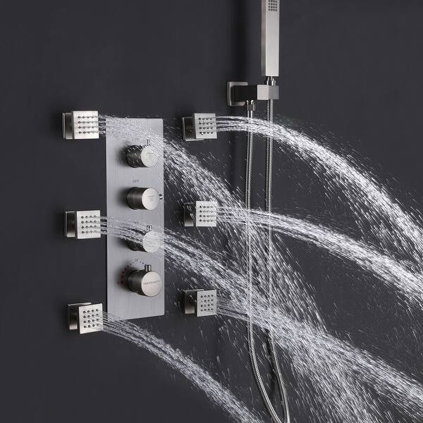 Top Mounted Thermostatic Multi-Function Shower System With Body Sprays ...
