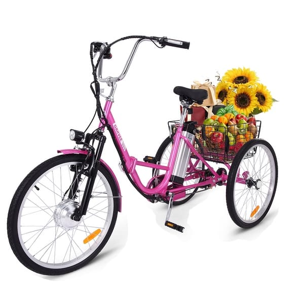 250W 36V Adults Folding Electric Tricycle Trike with Basket 15.5MPH - Bed Bath & Beyond - 39116618