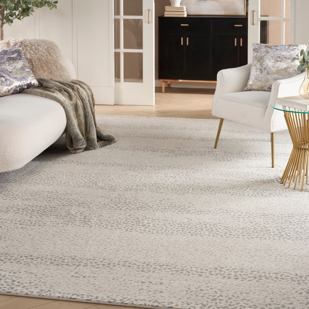 Nourison Home Iliana Indoor only Grey Abstract Area Rug - Overstock ...