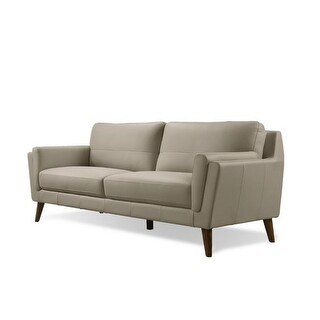 Eve 76 Inch Modern Wood Sofa, Spring Seat, Gray Leather Match ...