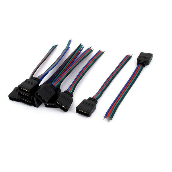 10pcs 4Pin Female Connector Wire Cable Lead 10cm for 5050 RGB LED Strip ...