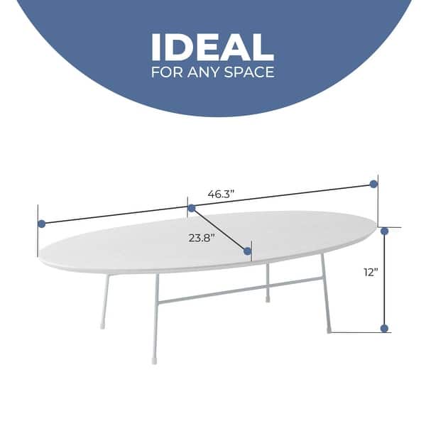 Rossmore Oval Coffee Table - Modern Metal Coffee Table for Living Room ...