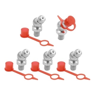 Hydraulic Grease Nipple Fittings Iron Zinc 45 Degree Angled W/ Cap - 5 ...