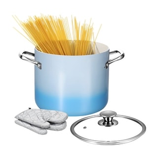 7-Quart Nonstick Cooking Soup Pasta Pot Stockpots - Blue - Bed Bath ...