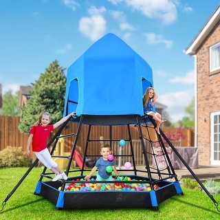 Jungle Gym with Platform and Tent, Climbing Dome Toys for Kids - Bed ...