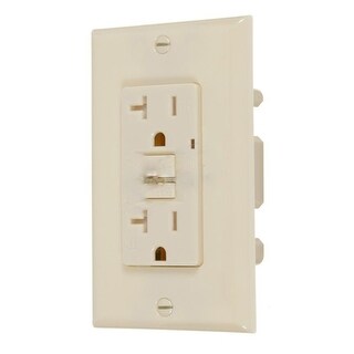 20 AMP Rectangle Ivory Electrical GFCI Receptacle Plastic American ...