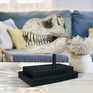 Design Toscano T-Rex Dinosaur Skull Fossil Statue on Museum Mount - Bed ...