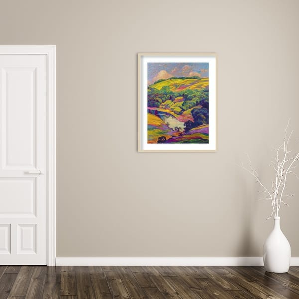 View of the Arun Sussex by Robert Tyndall Wood Framed Wall Art Print ...