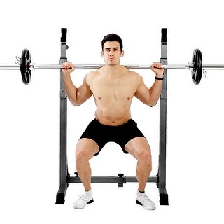 Weight Lifting Bench Barbell Rack Squat Rack Height Width Adjustable ...