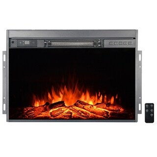 1500W Black Electric Firebox Heater with Glass Panel - Bed Bath ...