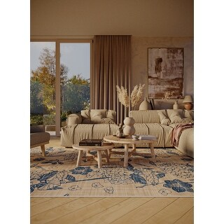 Ginza Six Washable Hydrangea Wild Bloom Area Rug - Bed Bath & Beyond ...