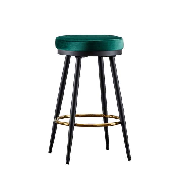 Swivel Barstools Counter Swing Stool Green Velvet Dining Chair Stools ...