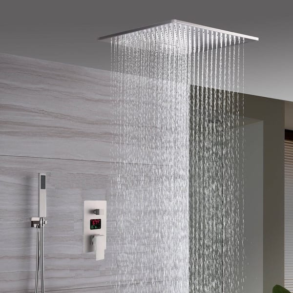 20inch ceiling mount rainfall waterfall shower systems 3 way Digital ...