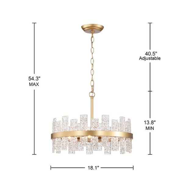 Casandra 6-light Drum Glass Strip Chandelier - Bed Bath & Beyond - 36050985