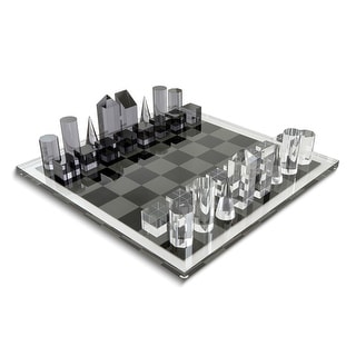 Curata Translucent Lucite Chess Set with Geometric Chessmen - Bed Bath ...