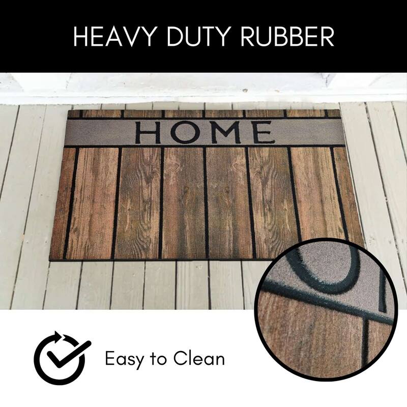 Outdoor Front Door Mat 30x18 Inch Rubber Rug with 'Home' Design - 30 L ...