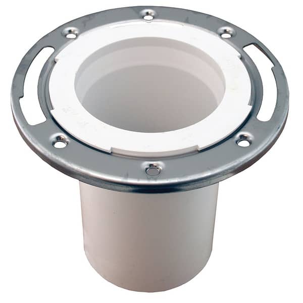 Jones Stephens C57334 3 X 4 PVC Closet Flange W /SS Ring Less Knockout ...