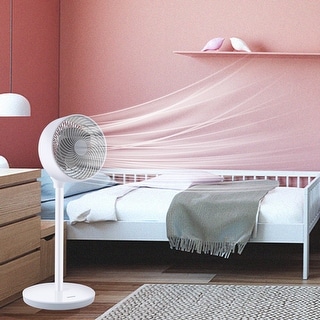 7 in. 3-Speed Indoor White Oscillating Pedestal Fan with Remote - Bed ...