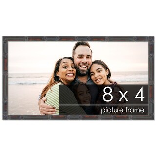 8x4 Bamboo Walnut Complete Wood Picture Frame with UV Acrylic, Foam ...