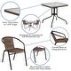 3-piece Metal/ Rattan Patio Dining Set with 28-inch Square Table - 28"W ...