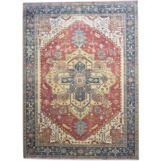 One of a Kind Hand-Knotted Persian 9' x 12' Oriental Wool Red Rug - 9 ...