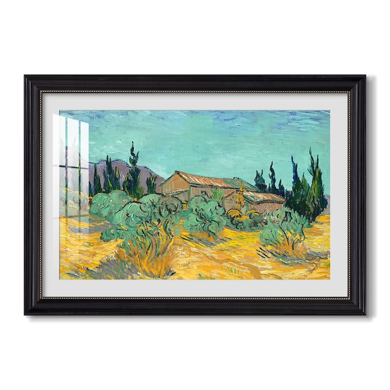 Wooden Sheds Among the Olive 1889-Vincent van Gogh-Custom Framed Print ...