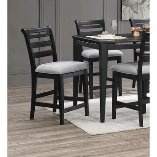 Modern Counter Height Chairs Set of 2 with Black Ladder Back Design and ...