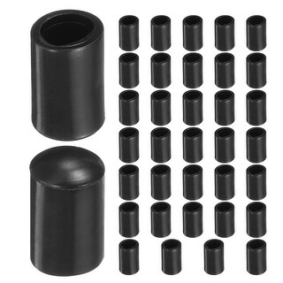Round Chair Leg Caps PVC Chair Leg Floor Protectors, Black - Bed Bath ...
