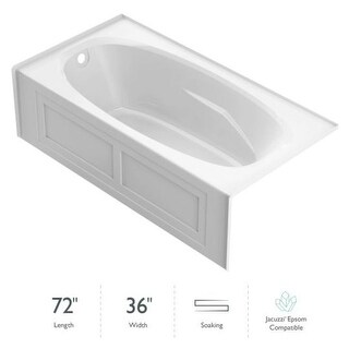 Jacuzzi 72" x 36" Amiga Three Wall Alcove Soaking Bathtub with Left ...