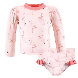 Hudson Baby Girls Swim Rashguard Set, Pink Flamingo - Bed Bath & Beyond ...
