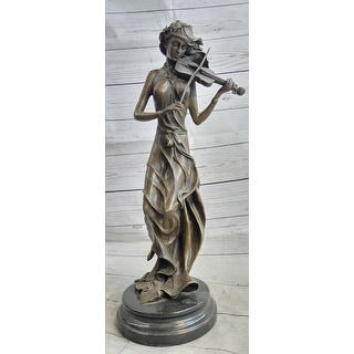 Female Violinist Violin Player Musician Bronze Sculpture Statue Figure ...