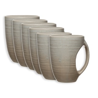 Reactive Glaze Stoneware Mugs Neutral Beige, Set of 6 - Bed Bath ...