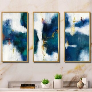 Designart "Blue Glam Texture I" Modern & Contemporary Framed Artwork ...