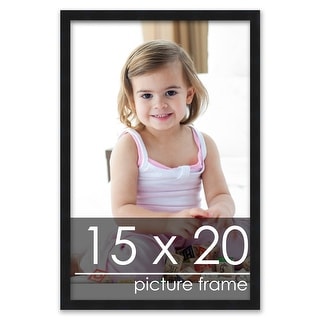 15x20 Contemporary Black Complete Wood Picture Frame with UV Acrylic ...