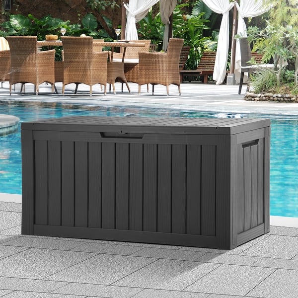 80 Gallon Resin Lockable Deck Box with Soft Close Hinges - Bed Bath ...