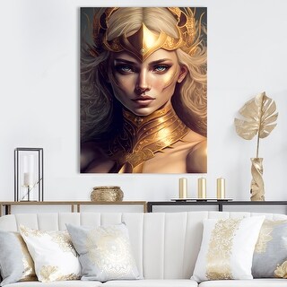 Designart "Goddess With Golden Crown I" Woman Goddess Canvas Print ...