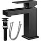 Square Bathroom Faucet with Pop-up Drain and Water Supply Hoses - Bed ...