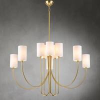 10-Light Modern Glam Linear Sputnik Cluster Branch Cylinder Fabric ...