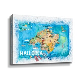 Mallorca Majorca Illustrated Map with Main Roads Landmarks and ...