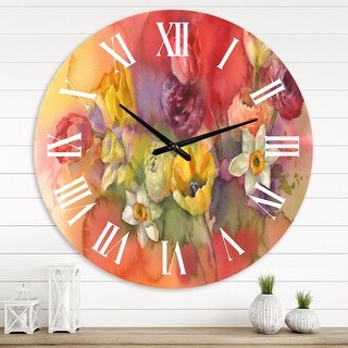 Designart 'Tulips Bouquet With Yellow and Red Flowers' Farmhouse wall ...