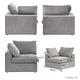 L-shape Linen Upholstered Sofa Multiple Cushions Sectional Couch - Bed ...