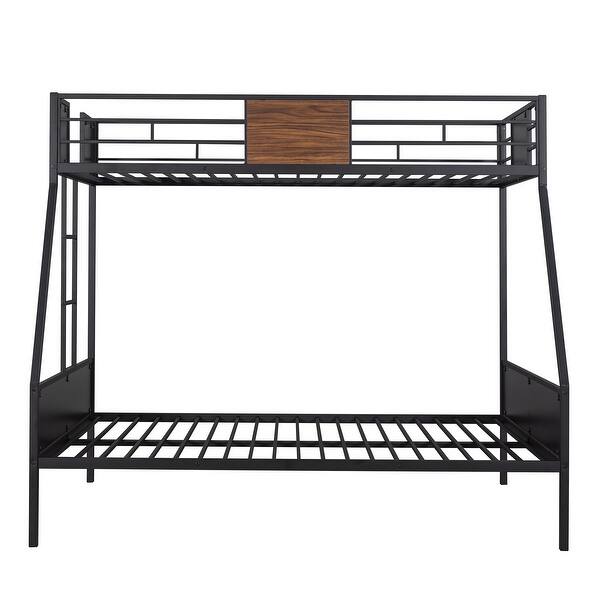 Twin-over-full Bunk Bed Modern Style Steel Frame Bunk Bed with Safety ...