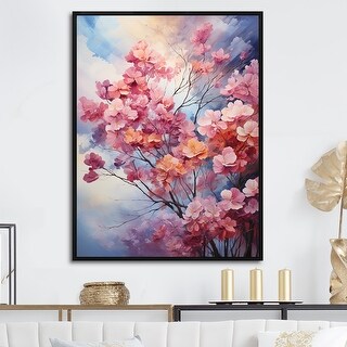 Designart "Neo Impression Blooming Reverie In Nature" Rainbow Framed ...