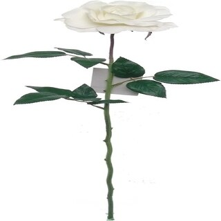 1DZ White Planters Rose Stem with Silk Foliage by Floral Home® - White ...