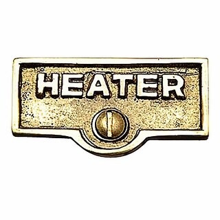 Brass HEATER Name Signs Labels Lacquered Switch Plate Tags Renovators ...